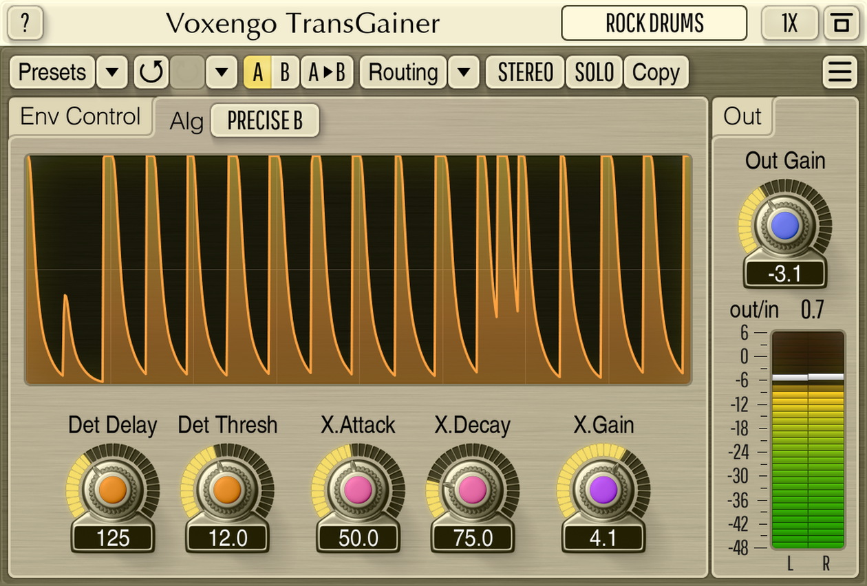 Voxengo TransGainer - Transient Shaper Plugin VST, AU, AAX