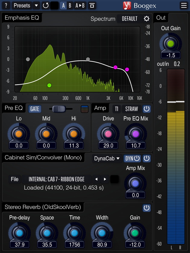 Voxengo Boogex - Guitar Amplifier and Cabinet Plugin VST, AU, AAX