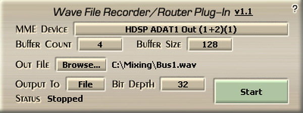 Voxengo Recorder - Audio Track/Bus Recording/Routing Plugin VST