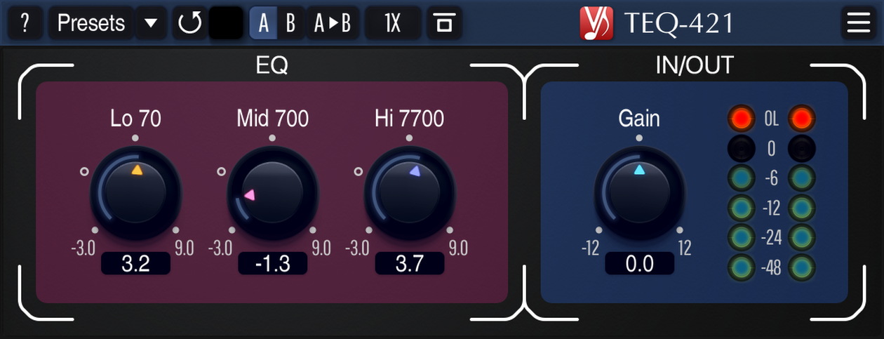 Voxengo TEQ-421 - Easy-To-Use Triple Equalizer Plugin VST, AU, AAX