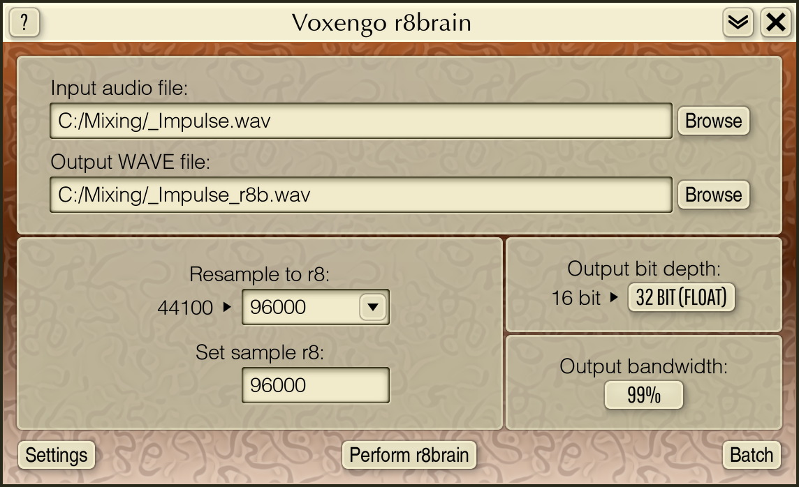 Voxengo r8brain - Free Sample Rate Converter Tool