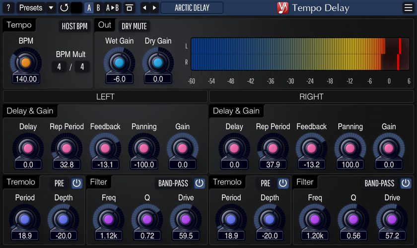 Voxengo Tempo Delay - Multi-Feature Stereo Delay Effect Plugin VST, AU, AAX