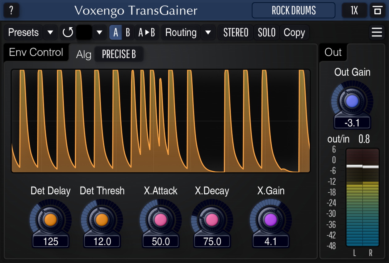 Voxengo TransGainer - Transient Shaper Plugin VST, AU, AAX