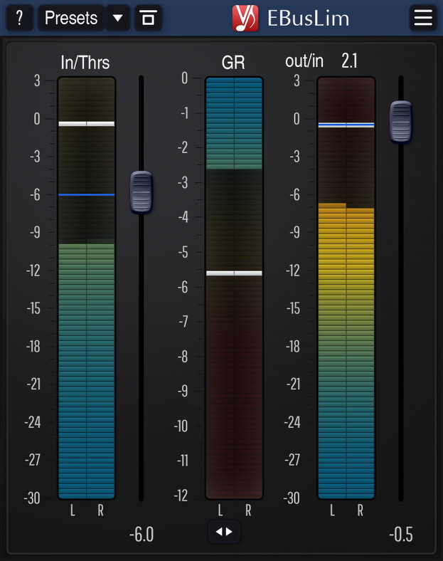 Voxengo EBusLim - Easy Peak Limiter Plugin VST, AU, AAX