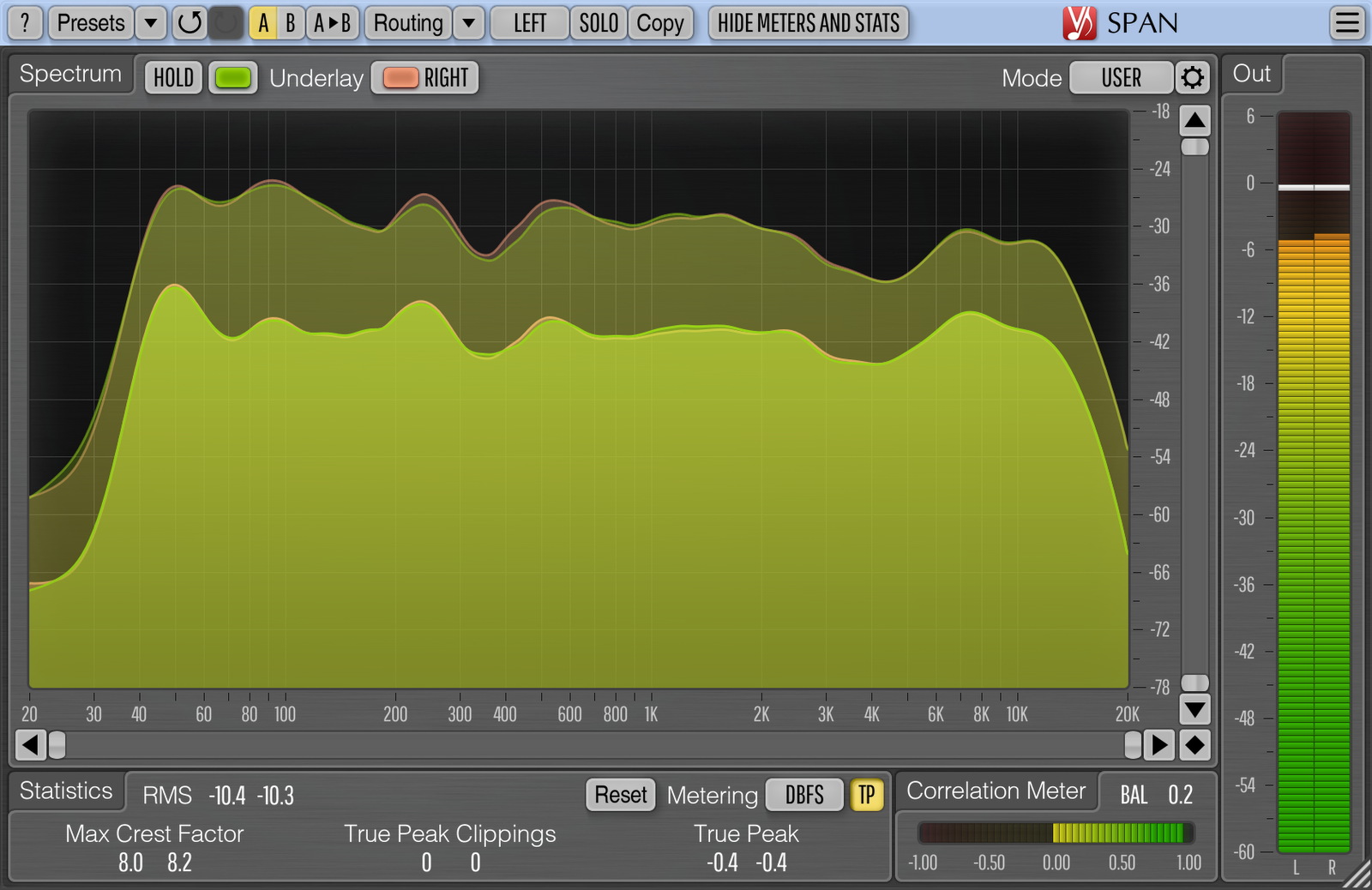 Real-time audio spectrum analyzer plugin (AAX, AU, VST) - Voxengo SPAN - Voxengo
